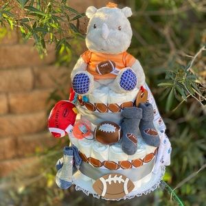 Handmade | Accessories | Sport Diaper Cake Football Diaper Cake | Poshmark